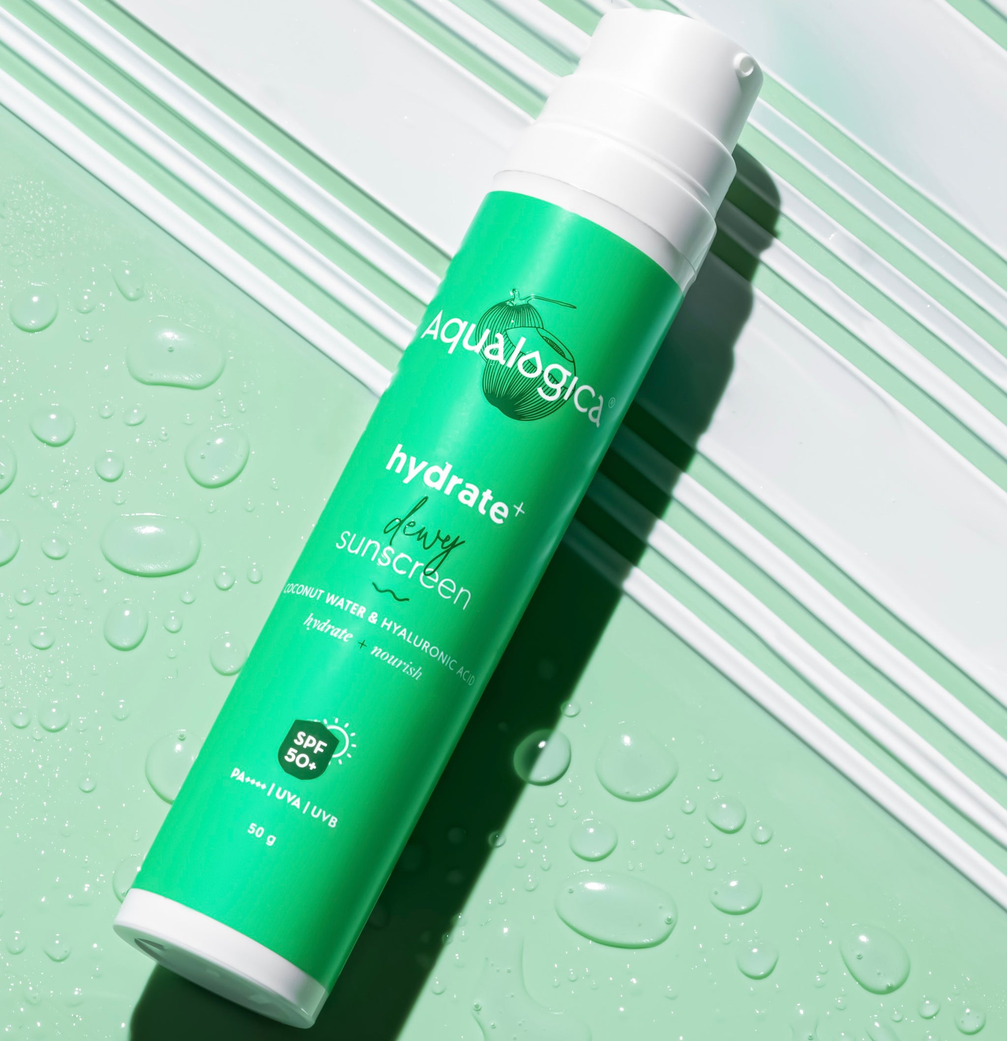 Hyaluronic Acid Sunscreen With Coconut Water for Hydrate 50gm- Aqualogica